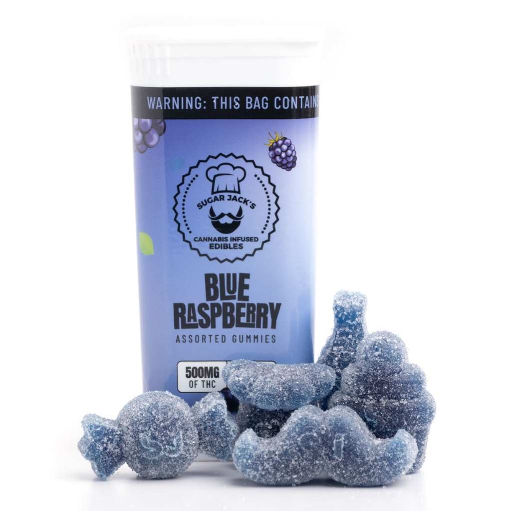 Sugar Jack's Blue Raspberry 500mg Thc Gummies | Strainseek | Leafythings