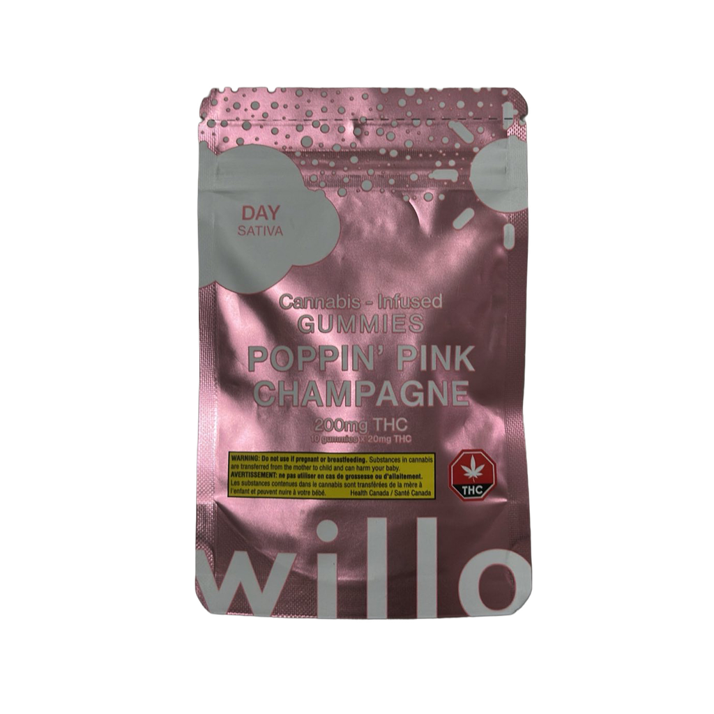 Poppin Pink Champagne Thc Gummies (indica) – Willo (200mg) | Gas Box ...