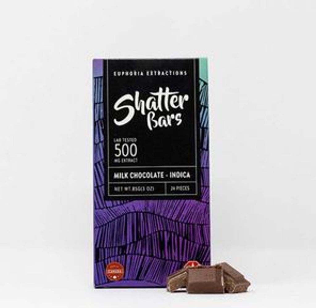 Milk Chocolate Indica 500mg Shatter Bar by Euphoria Extractions | Cafe ...
