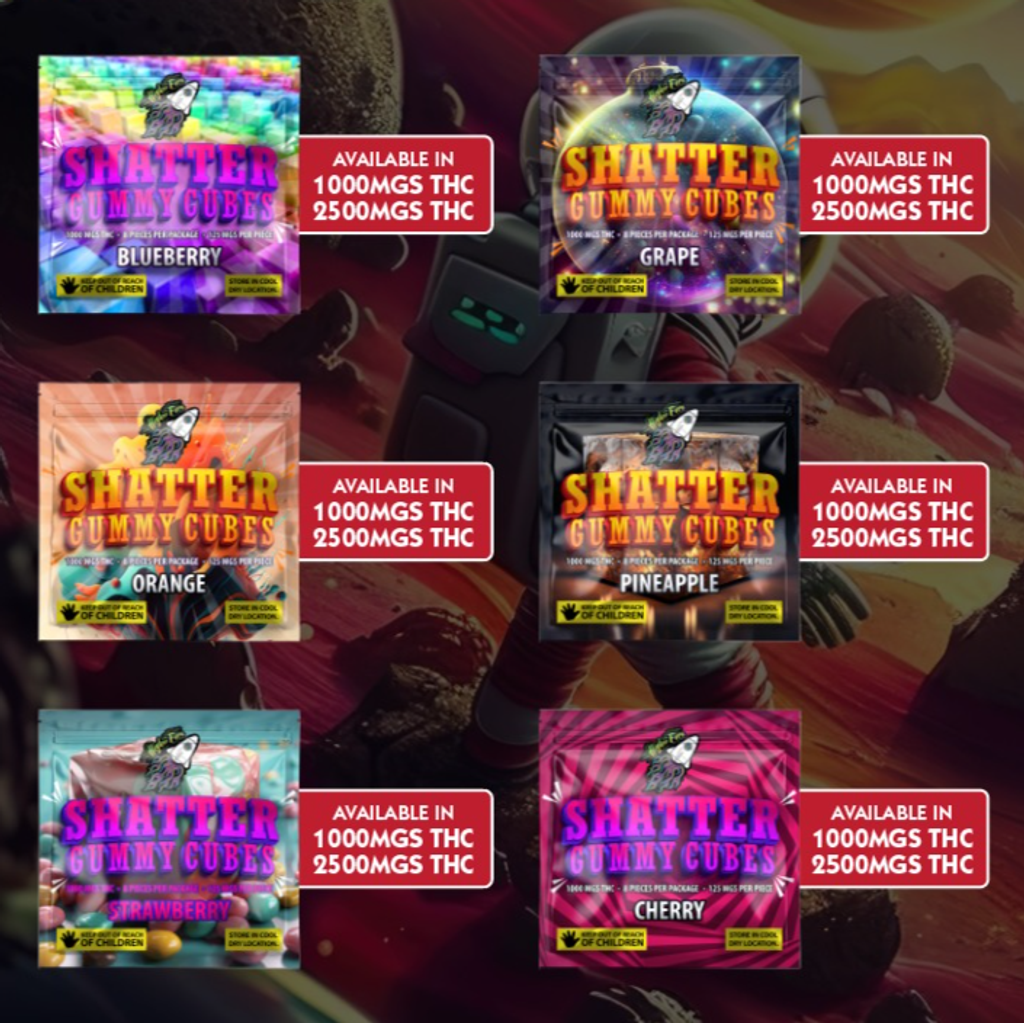 Higher Fire Shatter Gummy Cubes 1000 & 2500 Mgs | Higher Fire | Leafythings