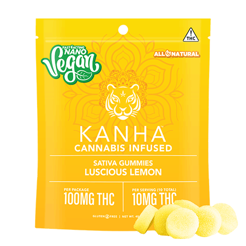 Kanha | Vegan Nano | Luscious Lemon | Sativa | 100mg Thc | 10-Pack ...