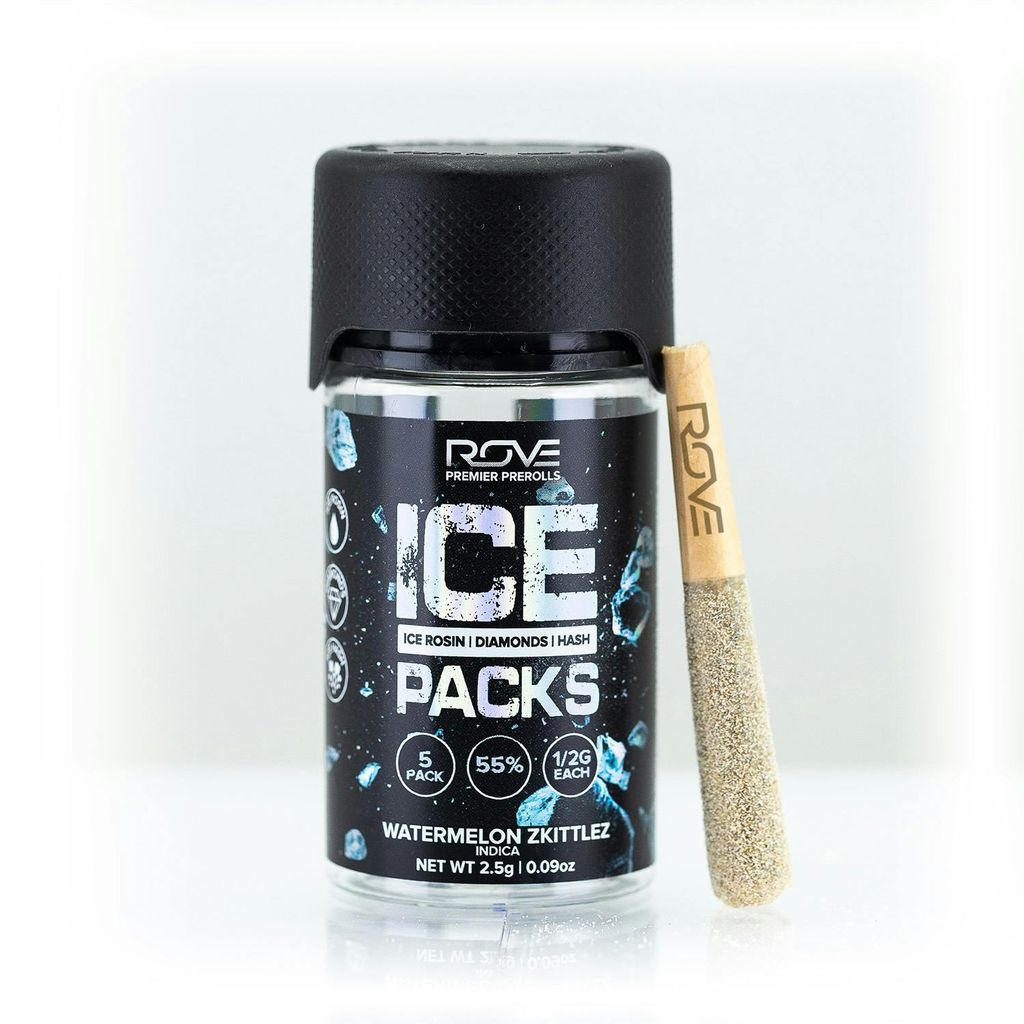 Watermelon Zkittlez | Ice Packs Rosin, Diamond, Hash Infused | 5pk | Rove | Leafythings