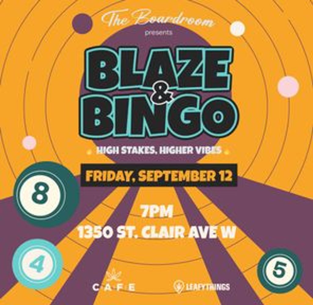 Blaze & Bingo by the Boardroom September 12 7pm Event Ticket | Cafe ...