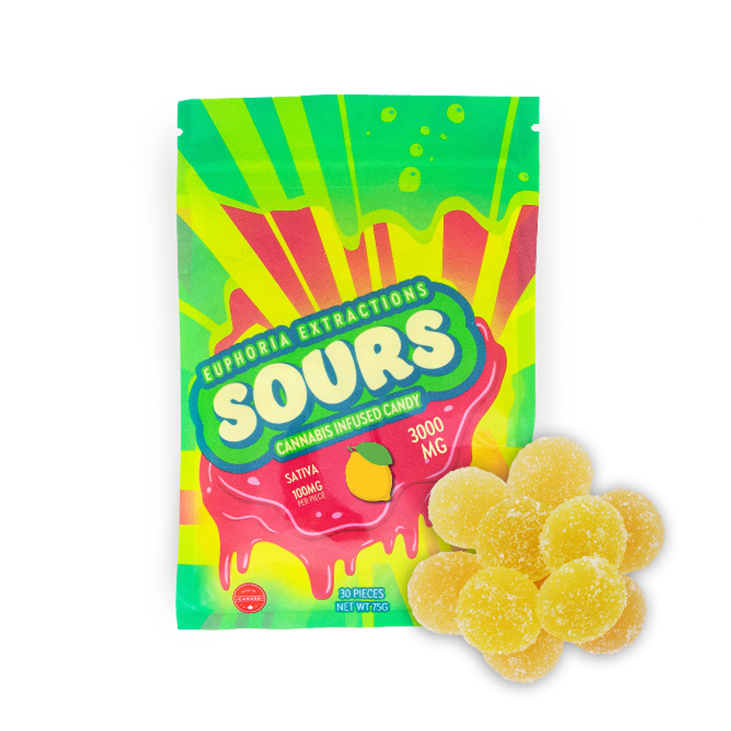 Sativa 3000mg Sour Gummies Lemon | Euphoria Extractions | Leafythings