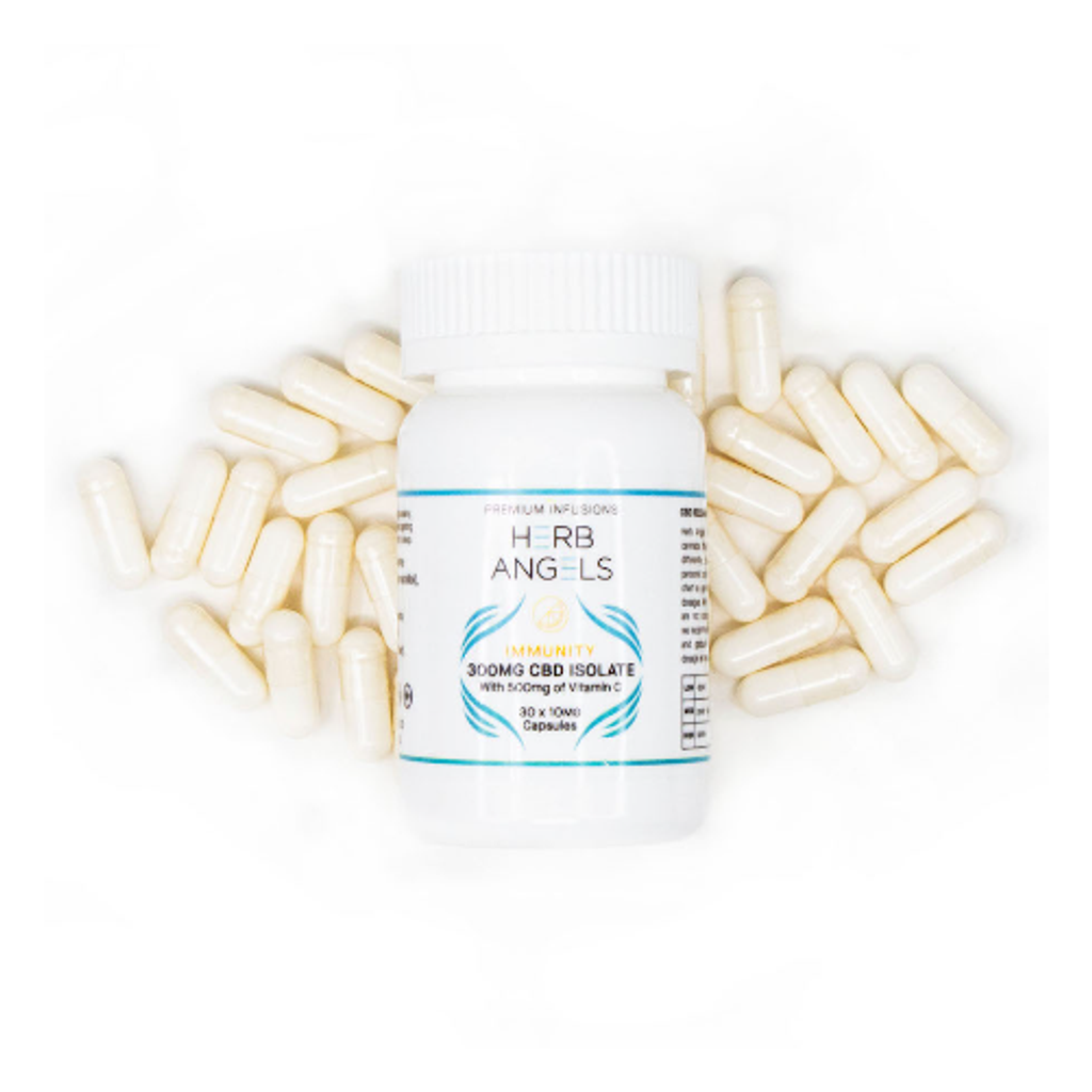 100mg (30x10mg) Cbd Immunity + Vitamin C Capsules | Herb Angels ...