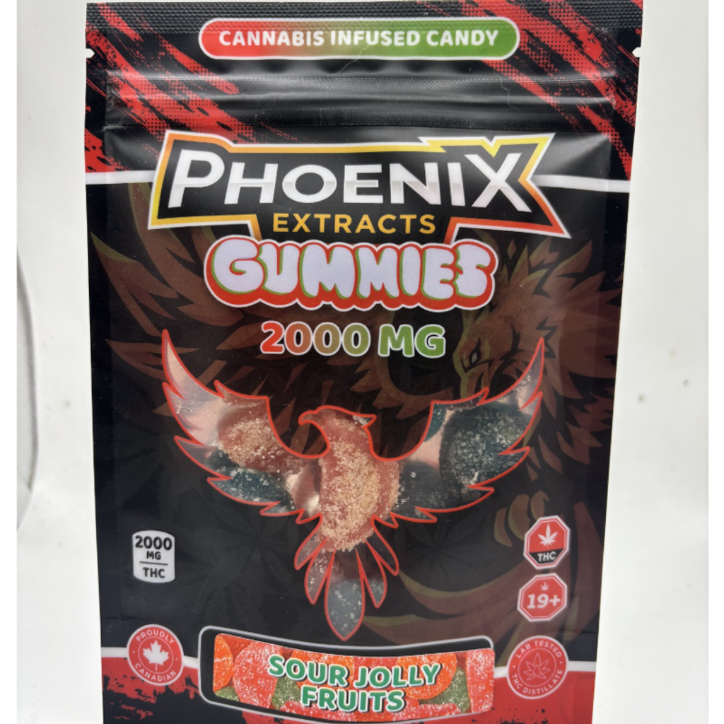 Phoenix Gummies 2000mg-Sour Fruit Jollies | the Green Gallery | Leafythings