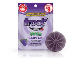 Froot Sour Grape Gummy - 100mg Single Cut-to-Dose | Frosty | Leafythings